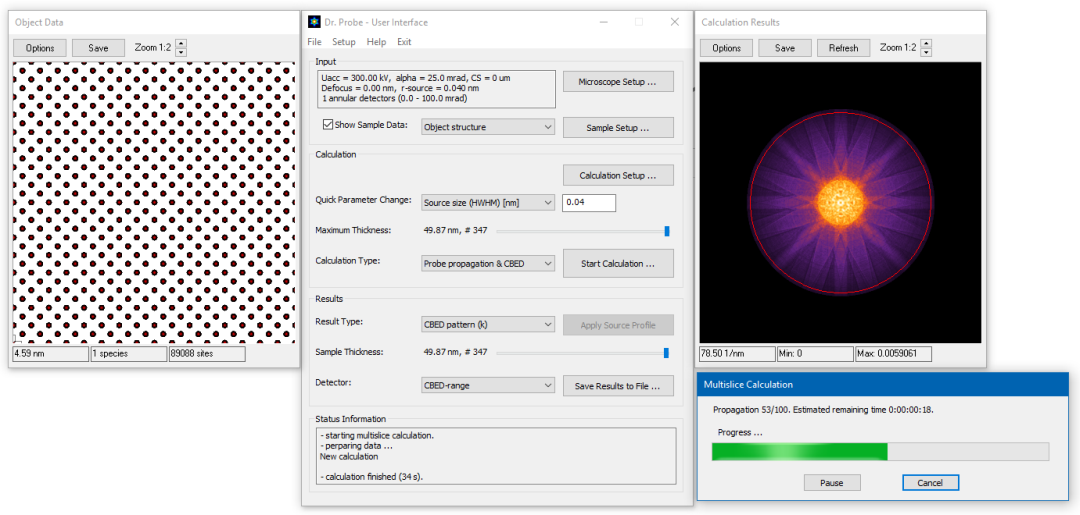 Dr. Probe Examples GUI Calculate | er-c