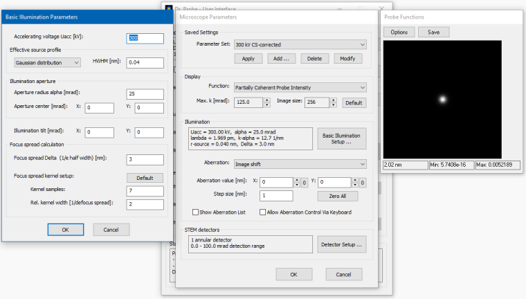 Dr. Probe Examples GUI Calculate | er-c